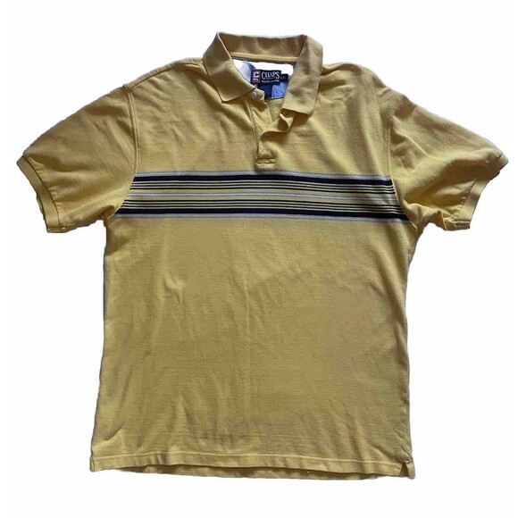 Chaps | Shirts | Chaps Ralph Lauren Yellow Striped Polo Shirt Vintage ...
